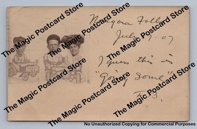Men & Woman Driving Fake Car Cutout NIAGARA FALLS Prop Photo RPPC ...
