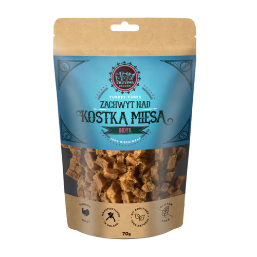 Happy Snacky Dog Treat Delight sur un cube de viande de dinde 70g 100% ...