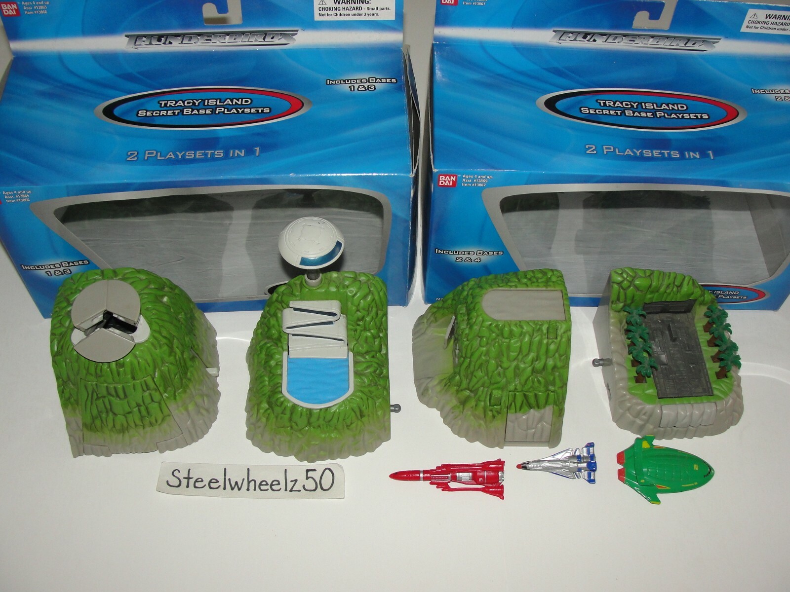 Thunderbirds Tracy Island Secret Base Playsets Bandai 2004 1 2 3 4 Not ...