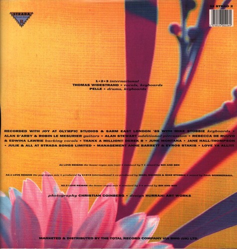 123 International Love Reigns 12" vinyl UK Strada 1989 WITH pic sleeve ...