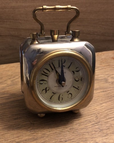 Tyler Pendulum Clock Heavy Table Top Desk Clock Nickel And Brass Plated ...