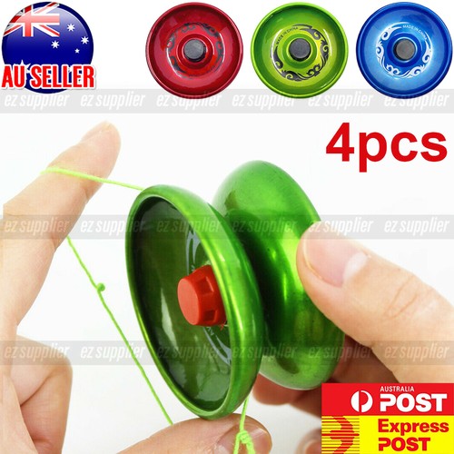 4X Aluminum Professional Yo-Yo Bundle Bearing Ball Kids Toy Magic YoYo ...