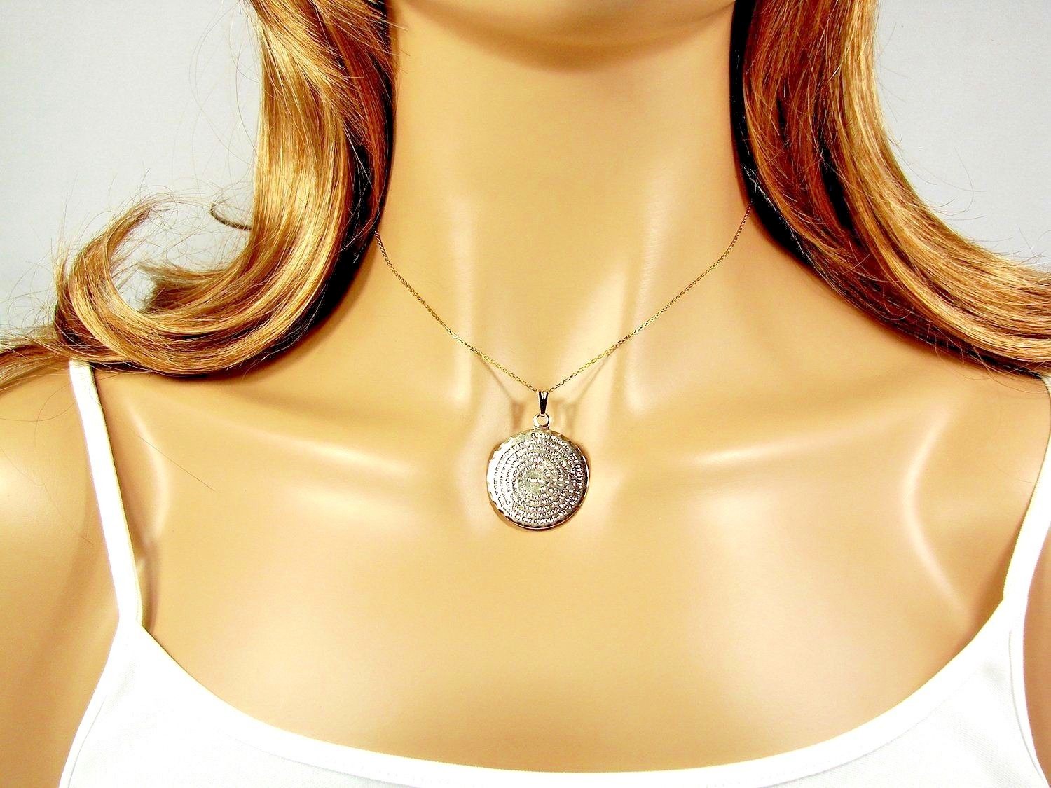 Our Father Prayer Necklace Gold Plated 1" Medal Pendant Christian ...
