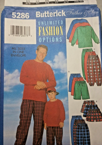 Butterick 5286 Father & Son Tops, Bottoms all sizes included Sewing ...
