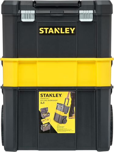 STANLEY Essential Rolling Workshop Toolbox, 3 Tier Stackable Units, STST1-80151 711181793734 ...