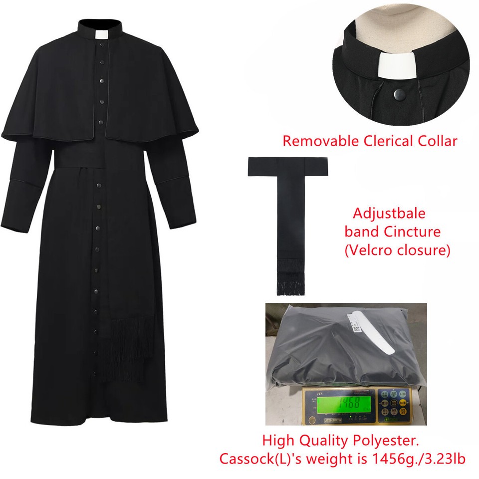 Catholic Bishop Cassock with Belt Roman Soutane Priestly Cassock Clergy ...