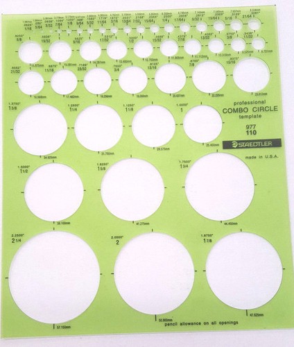 STAEDTLER Combo Circle Templates, #977 110, 5 Pieces, 45 Circles, NEW ...