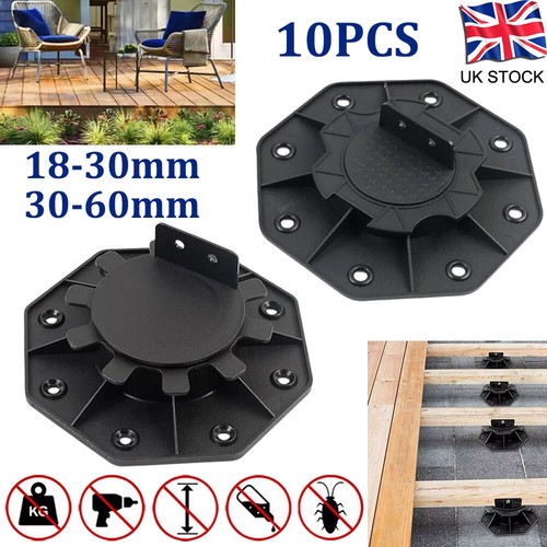 10X Adjustable Decking Pedestal Riser Bearing Support 18-30mm/30-60mm ...