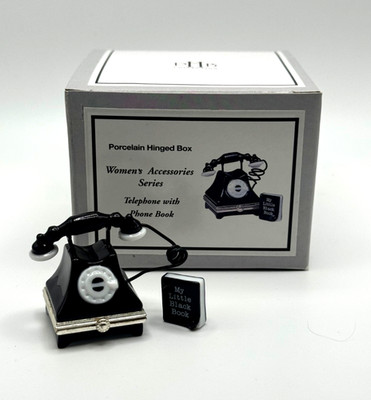PHB Porcelain Hinged Box Telephone With Phone Book Trinket Midwest ...