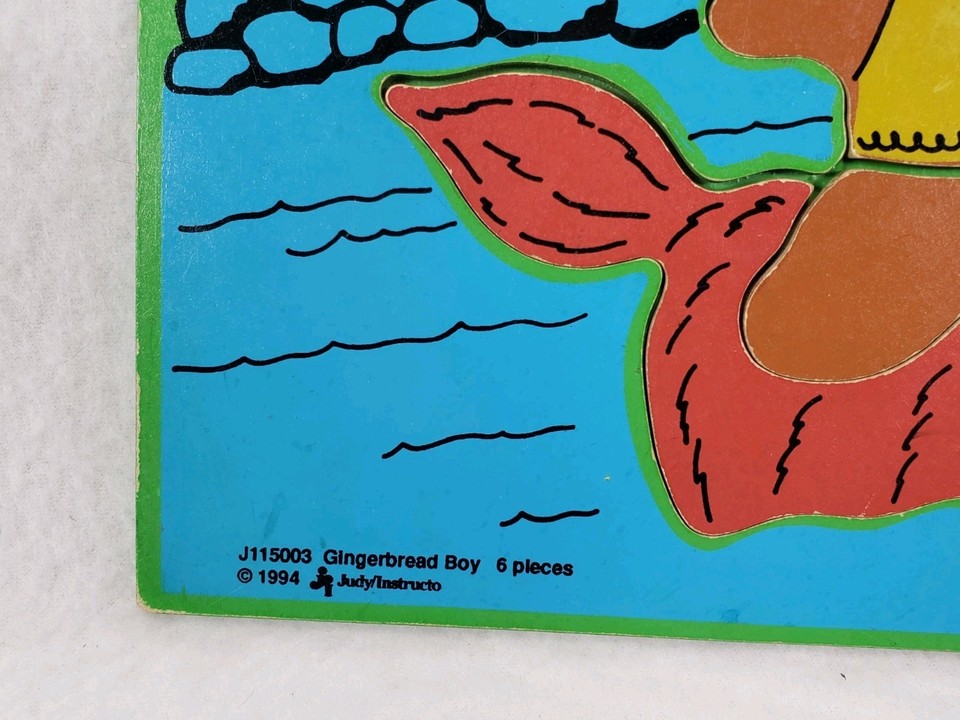 Vintage Judy Instructo Gingerbread Man Boy 6 Piece Wooden Puzzle USA ...