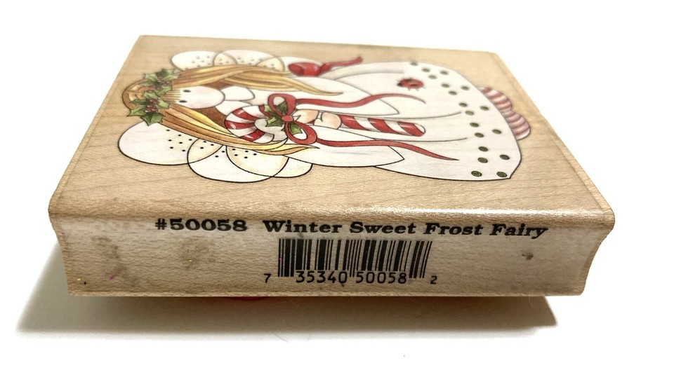 Winter Sweet Frost Fairy Rubber Stamp Wood Mt Stamps Happen 2.75x3.5 ...
