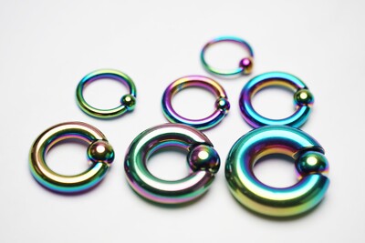 Big Size Stainless Steel Captive Bead Ring CBR Ear Tunnel Plug Gauge ...