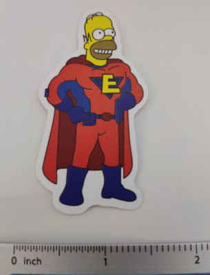 Homer Simpsons Everyman Waterproof Vinyl Logo Decal Sticker 2.5"x1.25 ...