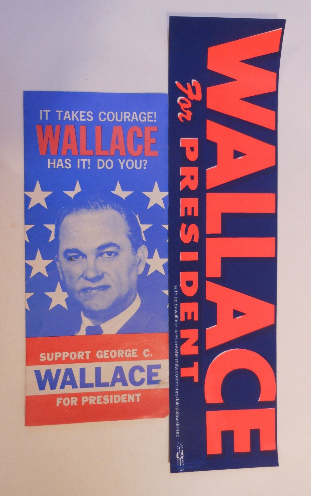 Vintage 1968 Wallace Bumper Sticker & Brochure | eBay