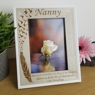 Wedding Memorial Personalised Photo Frame, Feather and Bird, RIP, Lost ...