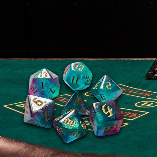 Set of 7 Multi-color Polyhedral D4~D20 Dice for Role Playing. | eBay