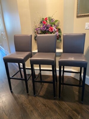 Full back bar stools set of 3 | eBay