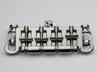 3 Point Bridge Tailpiece Chrome Bass Guitar Fixed for 4 String Epiphone ...