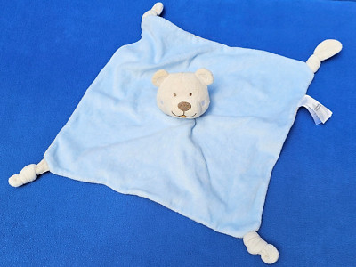 FLORETT TEXTIL BÄR SCHMUSETUCH BLAU KUSCHELTUCH BEAR COMFORTER ALDI ...