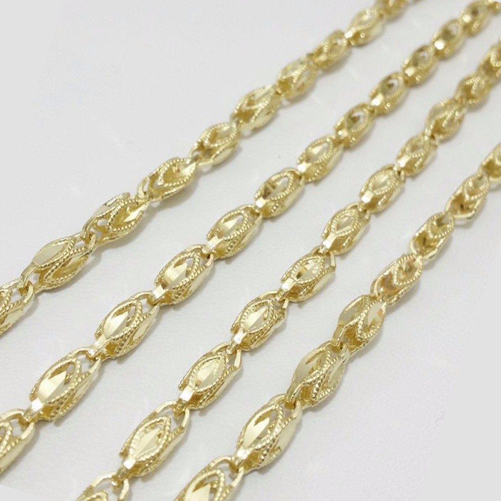 3MM Womens 10KT Heavy Yellow Gold Turkish Chains 18"-24" Inches | eBay
