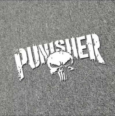 The Punisher Skull Decal Premium Vinyl Sticker White Reflective Auto ...