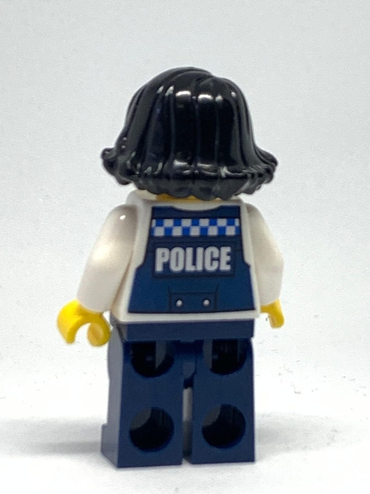 LEGO® Minifigure City Police Officer Black Hair Specs Vest Blue ...
