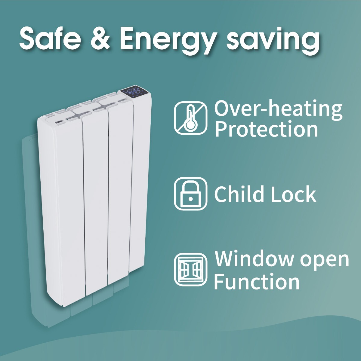 Ceramic Core Electric Radiator Wall Mounted Portable Heater WIFI ...