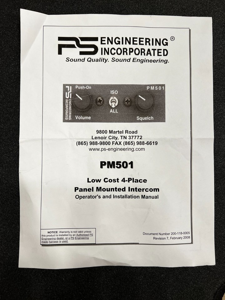 PS Engineering PM501 4-Place Panel Mounted Intercom | eBay