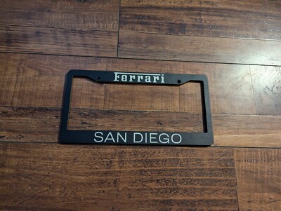 RARE Ferrari San Diego California Dealership Metal License Plate Frame ...