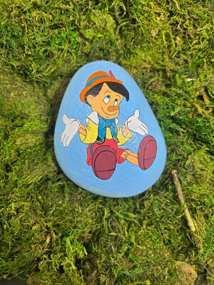Hand Painted Disneys Pinocchio River Rock Weather Resistant | eBay
