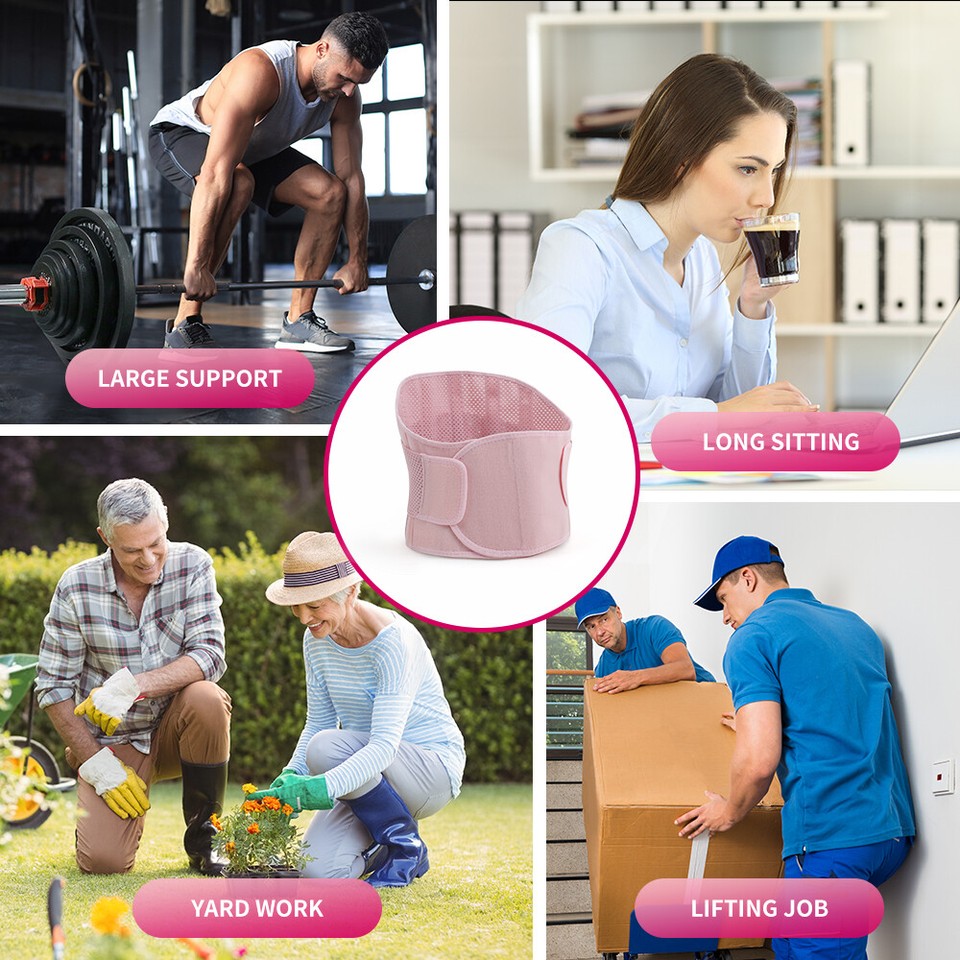 Adjustable Lower Back Brace Lumbar Work Support Belt Pain Relief for ...