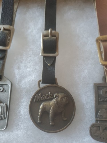 MACK TRUCK BULL DOG WATCH FOB KEYCHAIN W LEATHER STRAP KIETH SMYKAL Co ...