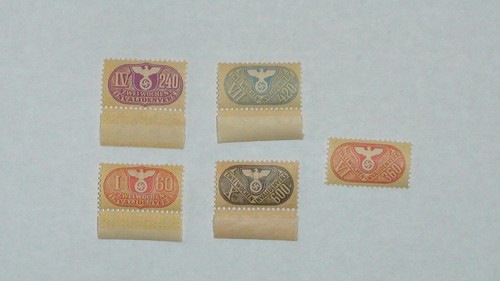 5 World War II Original German Eagle/Swastika Nazi Third Reich Revenue ...