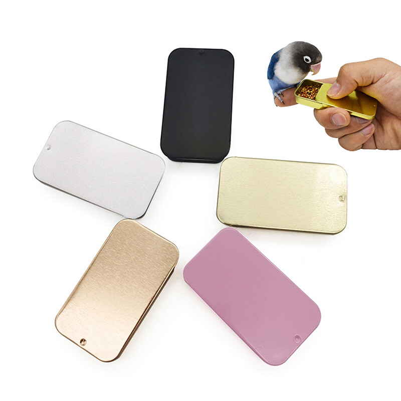 Bird Training Food Jar Parrot Hand-held Feeder Mini Iron Tank Storage ...