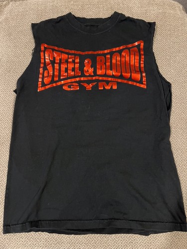 Men’s Bodybuilding Steel & Blood Gym Weightlifting Tank Top Sleeveless ...