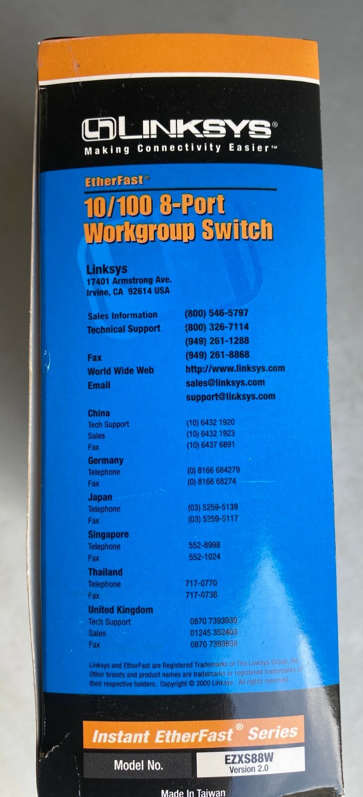 LINKSYS EtherFast 10/100 8-Port Workgroup Switch Model EZXS88W | eBay