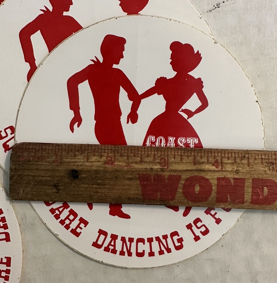(10) Vintage 1960's Sticker Square Dancing is Fun Coa… - Gem