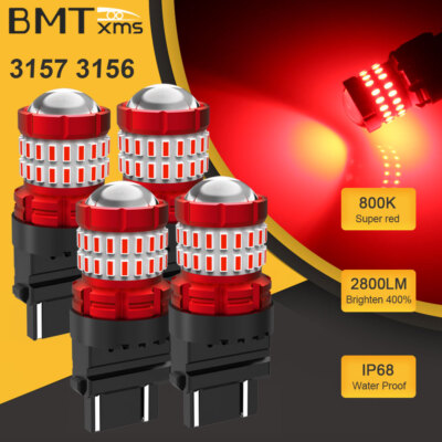 4x 3156 3157 LED Brake Tail Stop Parking Light Bulbs Red 2800lm for ...