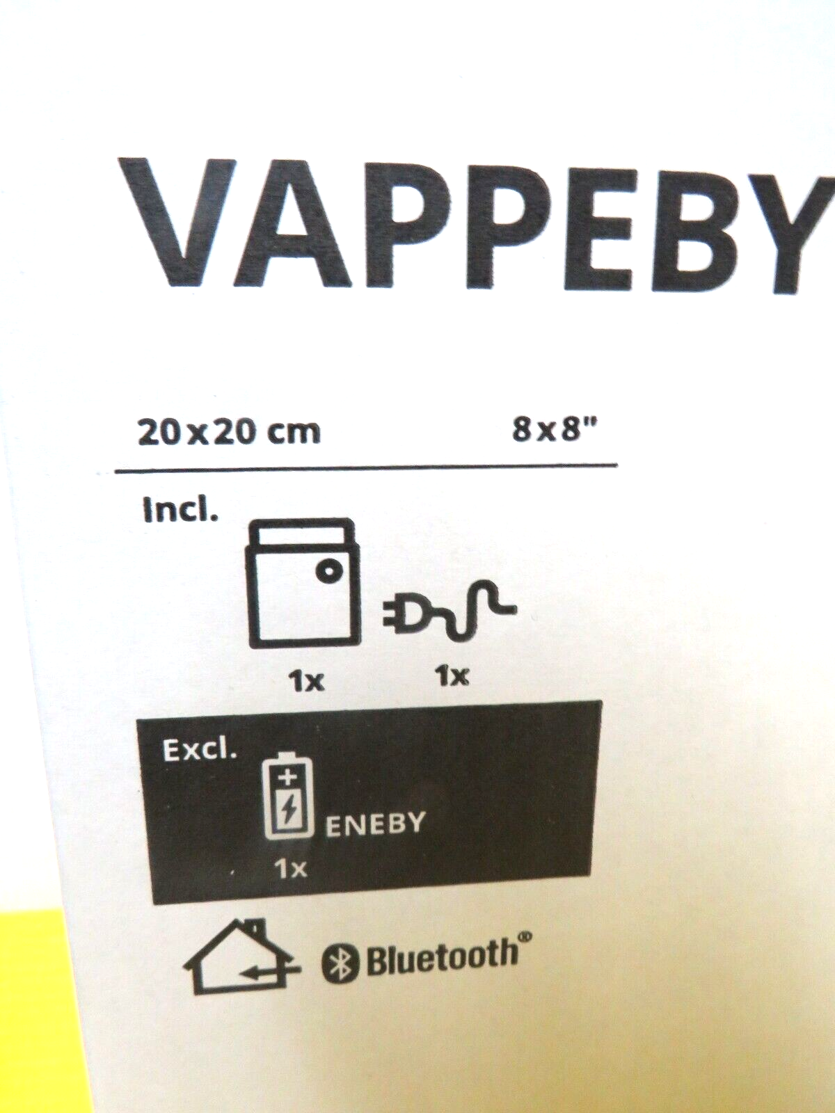 IKEA VAPPEBY Bluetooth speaker - Black Gen 3 - 8"x8" - 105.173.71 - for ...