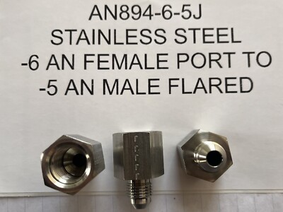 AN894-6-5J STAINLESS -6 AN FEMALE PORT TO -5 AN MALE FLARED | eBay