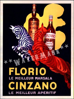 Cinzano Florio Marsala 1930 Aperitif Vintage Poster Print Liquor Wine ...