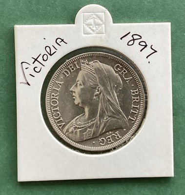 1897 Victoria Silver Half Crown Coin with Veiled Head From Sellers ...