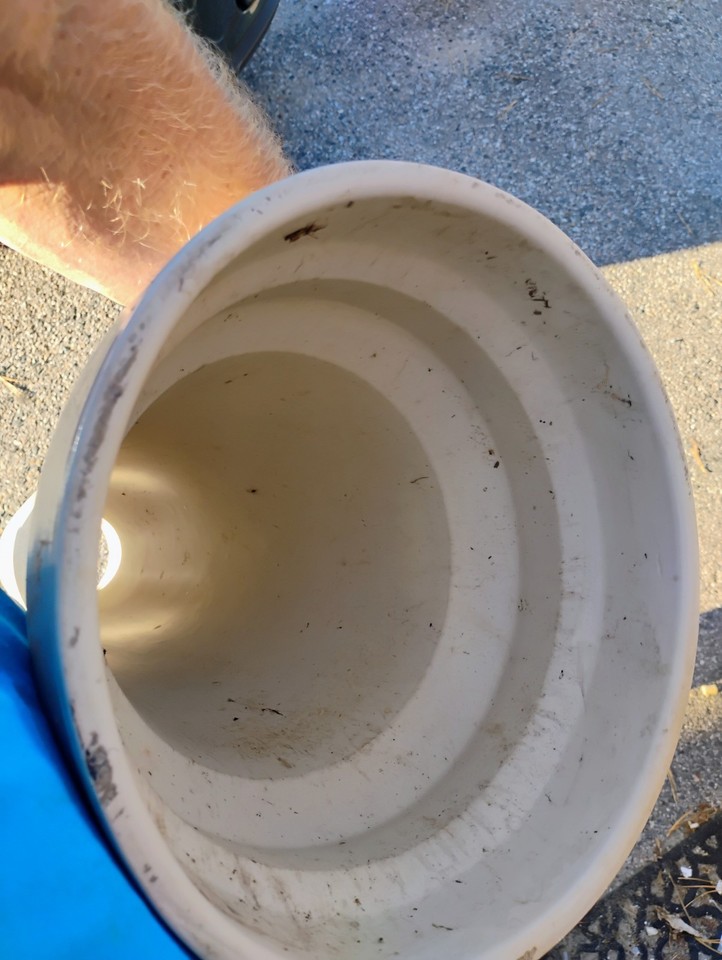 VTG Salmon Falls Pottery Stoneware Bird Bath Base Unsigned Hand painted ...