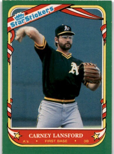 CARNEY LANSFORD 1987 Fleer Star Stickers #71 Oakland Athletics | eBay