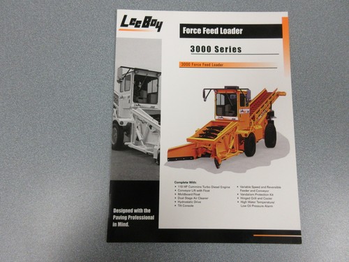 Leeboy 3000 Force Feed Loader Color Sales Sheet 2 Pages | eBay