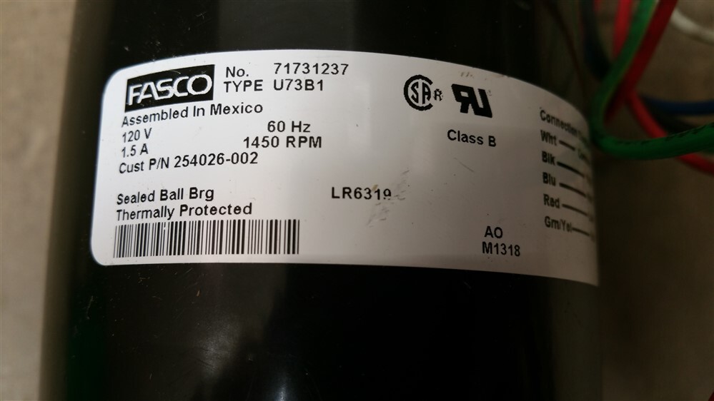 Fasco U73b1 Motor 1450-rpm 120v 1.5a 60hz 71731237 254026-002 for sale ...