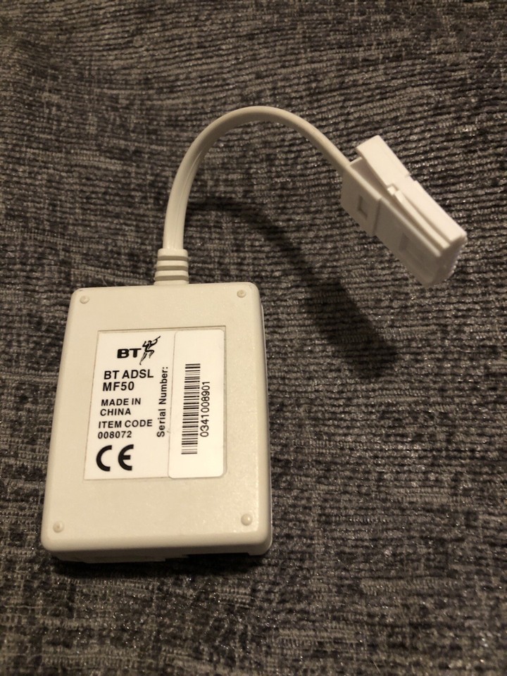 BT British Telecom ADSL Broadband Microfilter Filter Dongle MF50 008072 ...