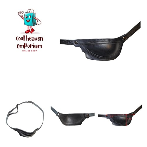 Black Real Leather Eye Patch. Suitable for Permanent Use. Medical ...