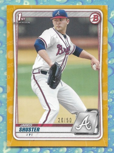 JARED SHUSTER 2020 TOPPS BOWMAN GOLD SP 1ST ROOKIE RC CARD #'D /50 MLB ...