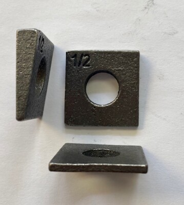 1/2 x 9/16 x 1-1/4 SQUARE BEVELED MALLEABLE CAST IRON WASHERS 100 PACK ...